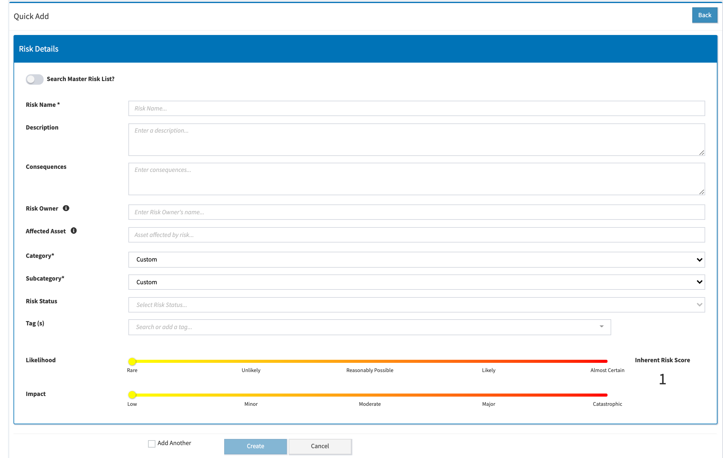 How to Use the Risk Templates Tab – Knowledge Base