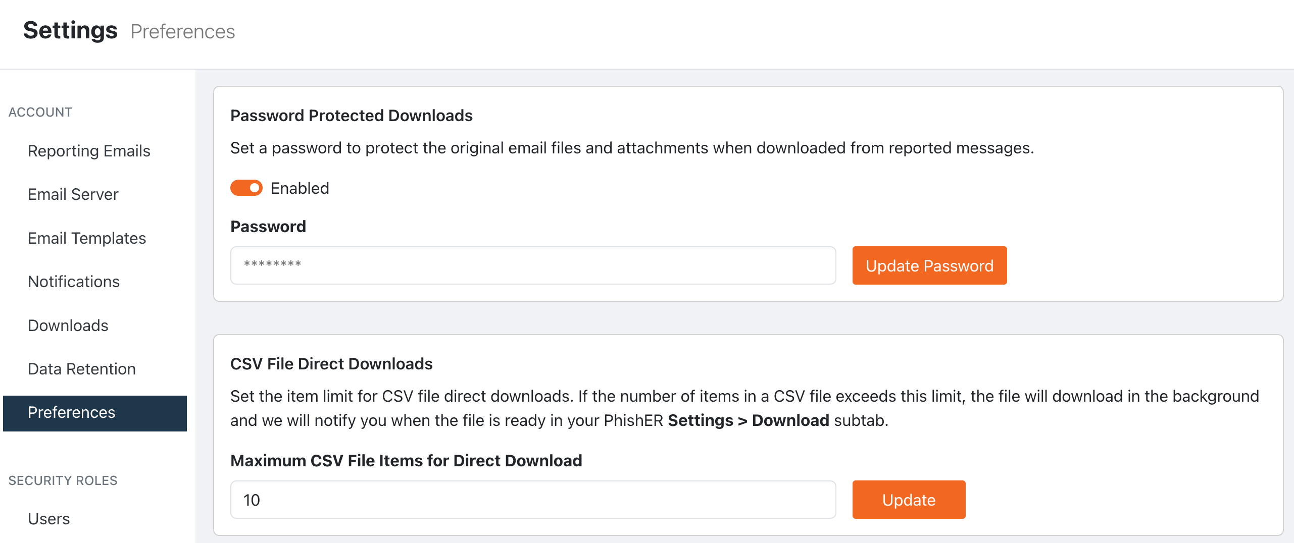 PhishER Settings: Account – KnowBe4 Knowledge Base