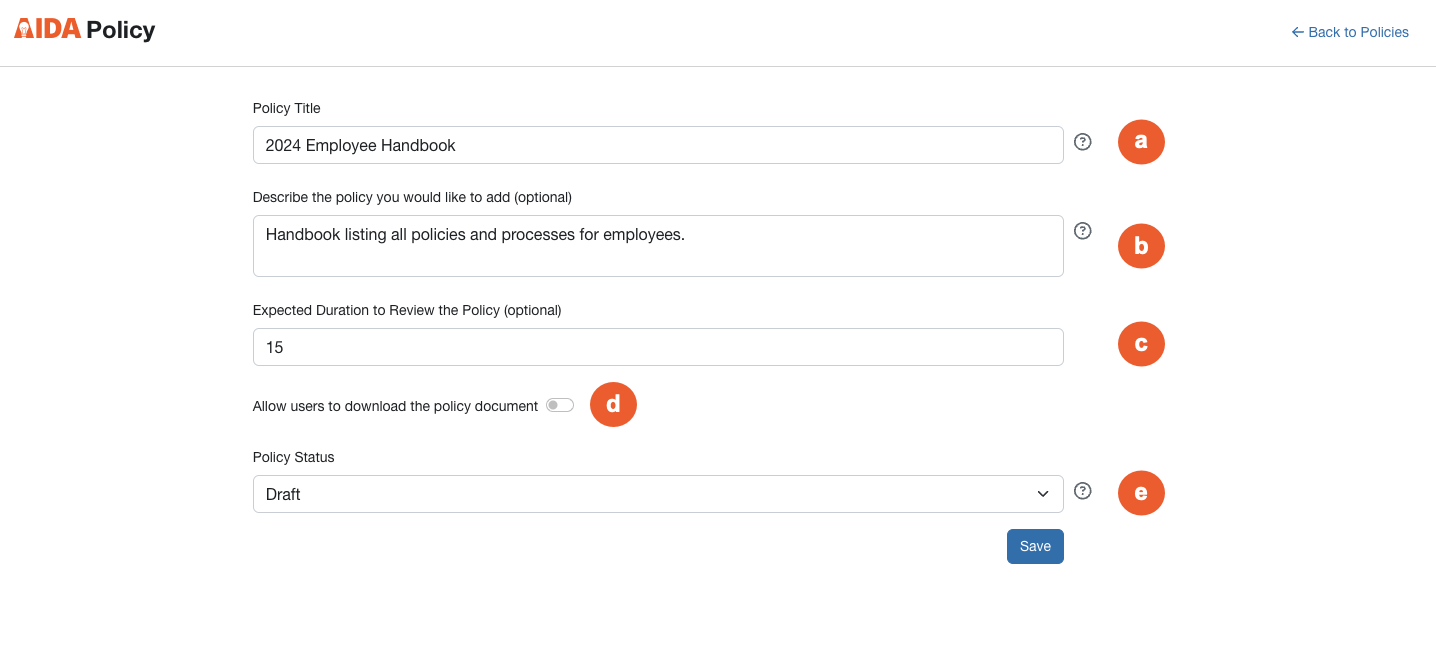 Guida ai quiz sulle policy con AIDA – Knowledge Base