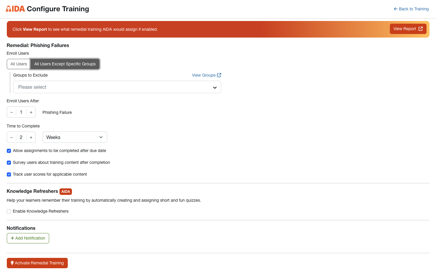 AIDA Automated Training Guide – KnowBe4 Knowledge Base