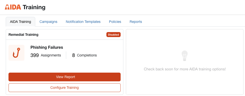 AIDA Automated Training Guide – KnowBe4 Knowledge Base